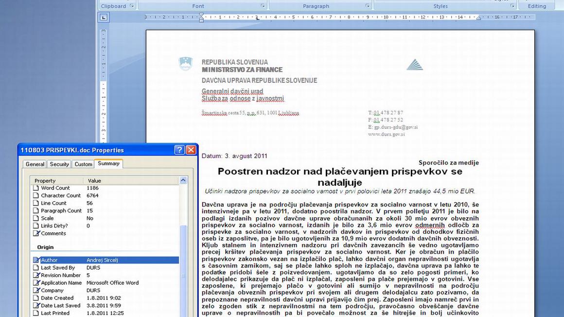 Šircelj pojasnjuje: Sporočilo je napisala Mojca Centa - Debeljak - RTVSLO.si
